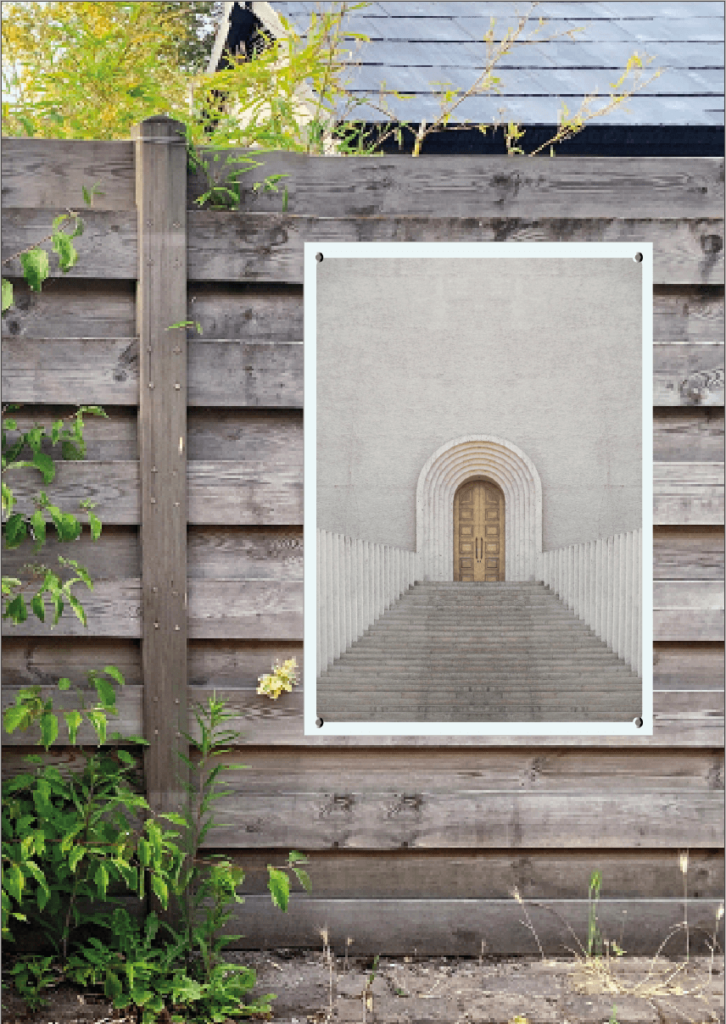 Tuinposter Oosterse poort met trap - Funqy